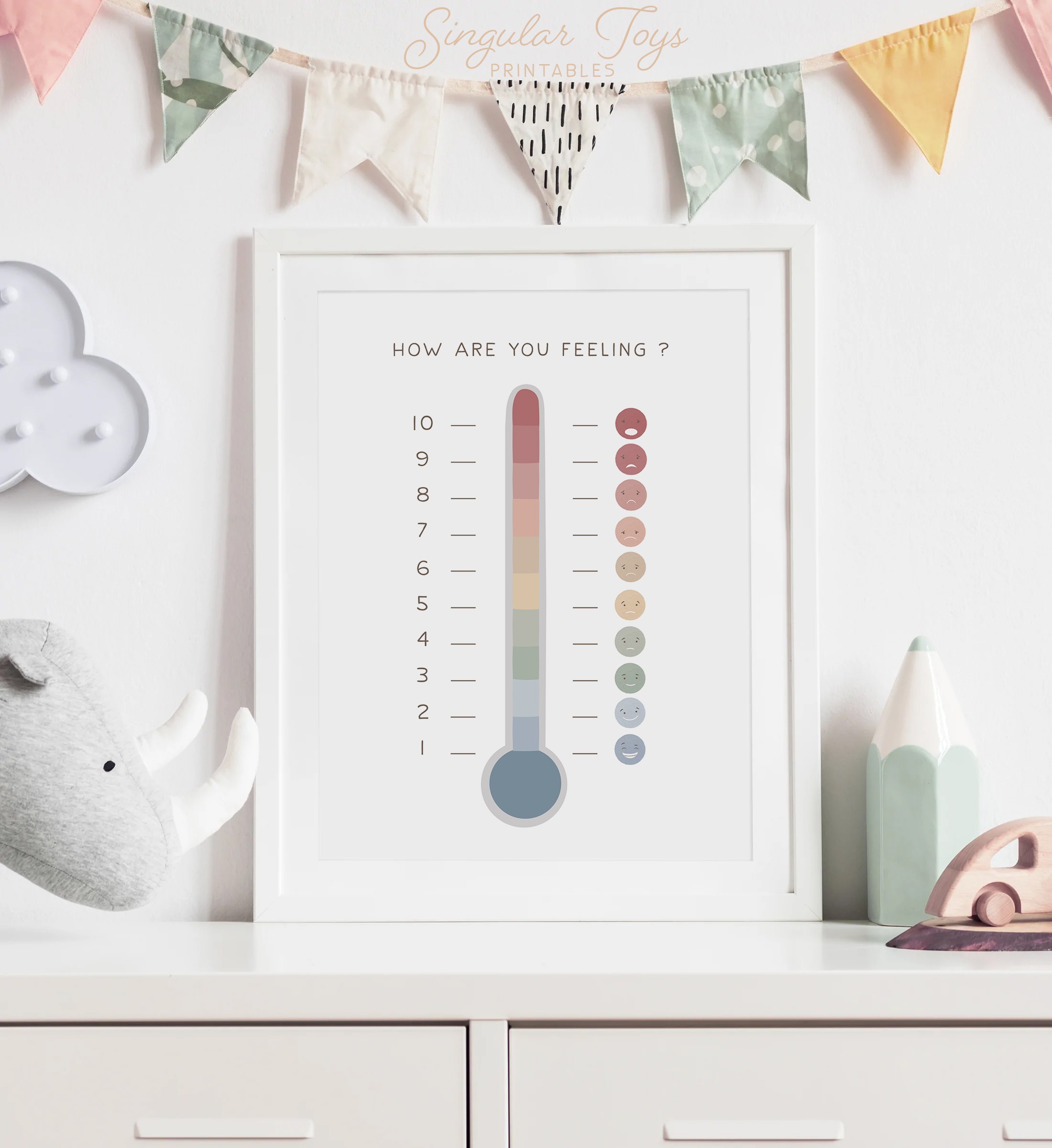 Montessori Educational Feelings Thermometer Print